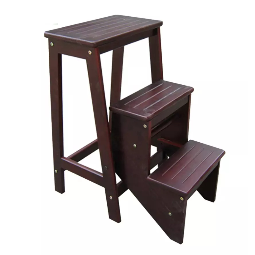 Multi Functional Home Office 3-tier Folding Wood Table Step Ladder ...
